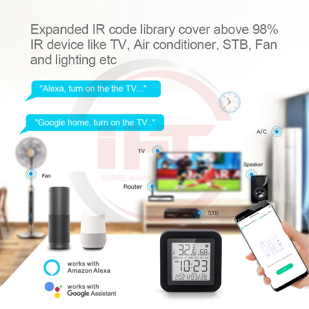 Smart WiFi Temperature Humidity Sensor With IR Control - IHT Smart ...