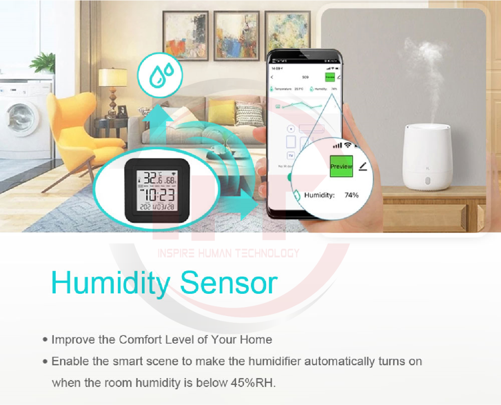 Smart WiFi Temperature Humidity Sensor With IR Control - IHT Smart Technology